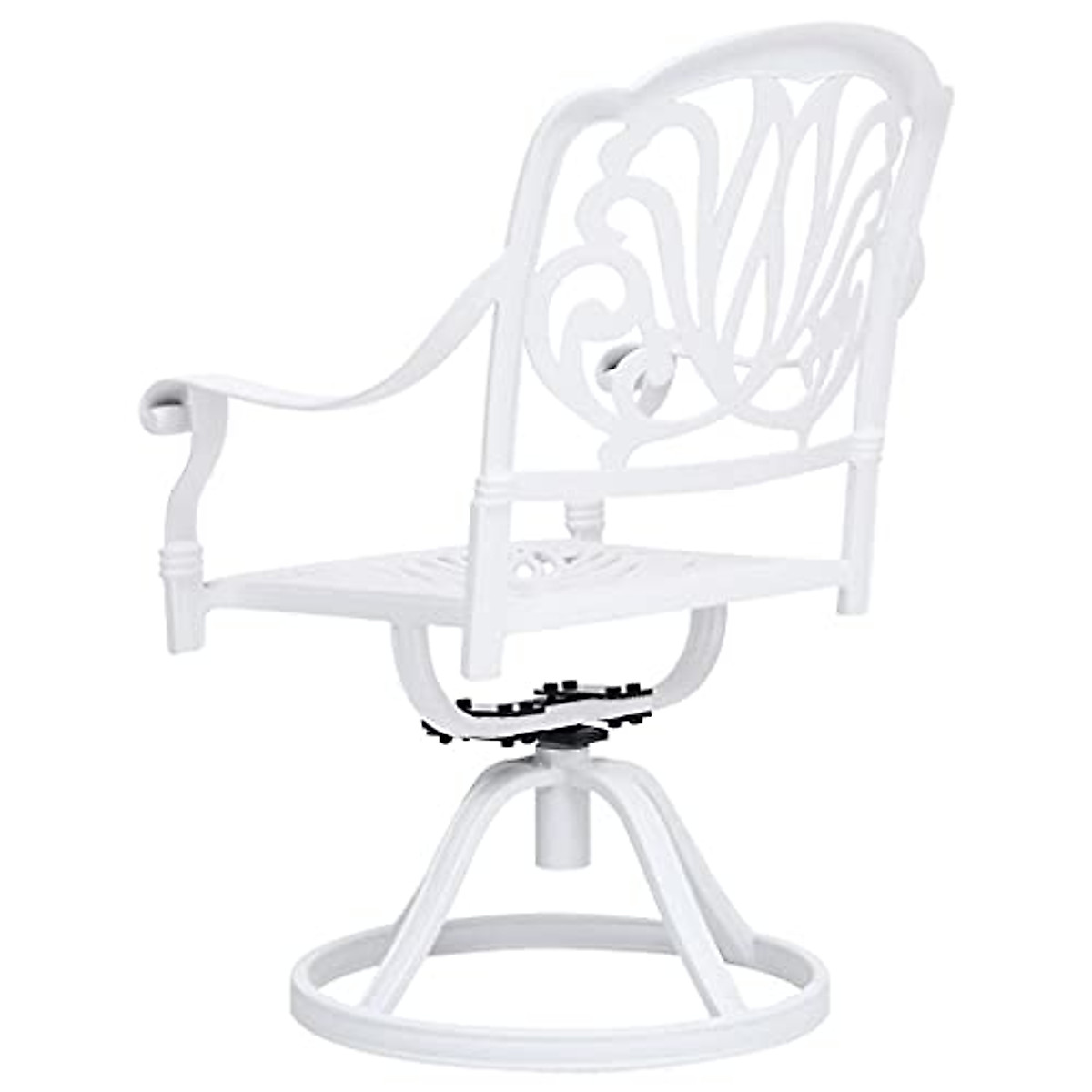 vidaXL 2X Swivel Patio Chair Garden Backyard Balcony Terrace Outdoor Dining Dinner Lounge Seating Chairs Home Furniture Cast Aluminum White