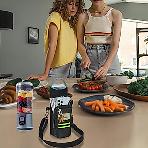 Portable Blender Storage Bag with Adjustable Strap for Ninja Cordless Hand Blender, Mini Blender Protective Pouch Holder-Case Only