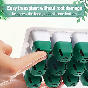 Patigrow 5 Packs Seed Starter Tray Flexible Silicone 60 Cells Reusable Seed Starter Kit with Humidity Dome Dishwasher Safe Seed Starting Trays Plant Starter Kit Indoor Greenhouse for Seed Starting