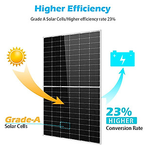 SUNGOLDPOWER 10pcs 450W Monocrystalline Solar Panel,Grade A Solar Cell, Waterproof IP67,High Efficiency PV Module for RV,Home,House,Boat,Farm,Off Grid and On Grid System (10 Pack of 450W),Black