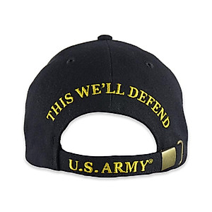 US Army Hat for Men and Women, Officially Licensed Product, Adjustable Strap Baseball Cap - US Army Embroidered Baseball Cap Beautifully Stitched Lettering on The Front and Back (Black)
