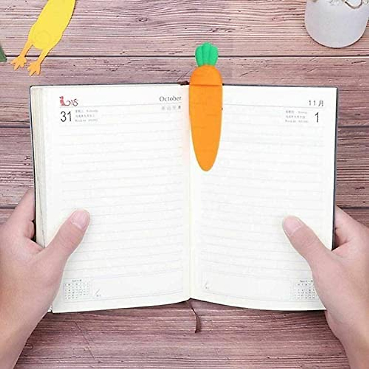 BBASILIYSD Cute Kawaii Carrot Bookmark Cartoon 3D Stereo Book Marks for Kids DIY Decoration School Office Supplies Stationery O5Z4 Gift