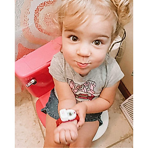 Potty Time: Pink Watch & Sticker Set | Water Resistant, Toilet Training Aid, Warranty Included. (Automatic Timers Plays Music & Flashing Lights for Fun Reminders), Pink + Savanna Sticker Chart Kit