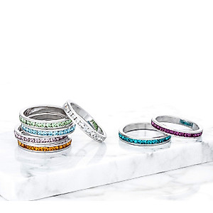 Kate Bissett Stylish Birthstone Stackables Swarovski Crystal Yellow -November Size 07