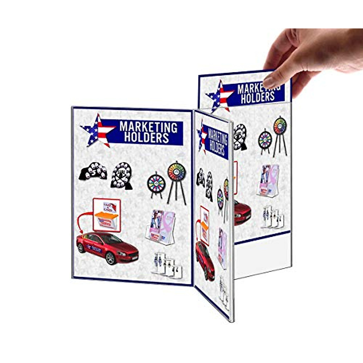 Marketing Holders Multi Panel Sign Holder 5" x 7" Pack of 10 Public Notice Stand Nameplate Directions Maps Frame Clear Acrylic Table Tent Graphic Image Party Venues Celebrations Announcements