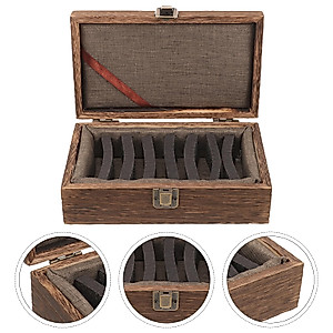 COHEALI Wooden Storage Box with Foam Liner Wax Seal Stamp Head Storage Box Wooden Coin Holder Jewelry Keepsake Chest Trinket Box for Earrings Necklace Bracelet