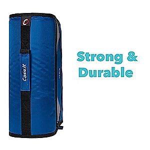 Case-it The King Sized Zip Tab Zipper Binder - 4 Inch D-Rings - 5 Subject File Folder - Multiple Pockets - 800 Sheet Capacity - Comes with Shoulder Strap - Purple D-186
