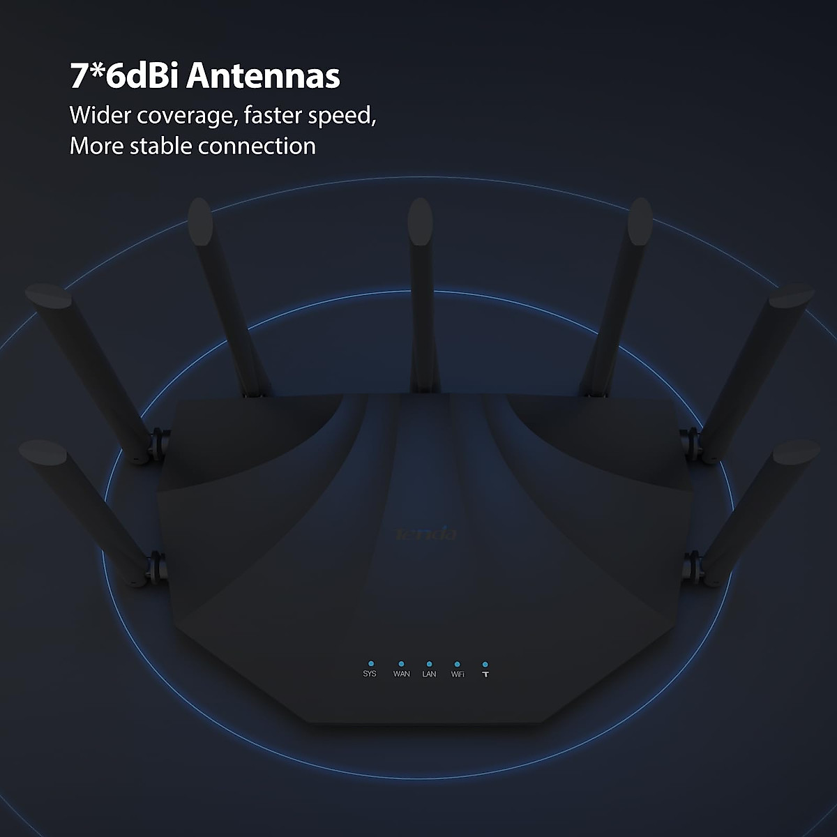 Tenda AC23 Smart WiFi Router - Dual Band Gigabit Wireless (up to 2033 Mbps) Internet Router for Home, 4X4 MU-MIMO Technology, Up to 1400 sq ft Coverage Parental Control Compatible with Alexa (AC2100)