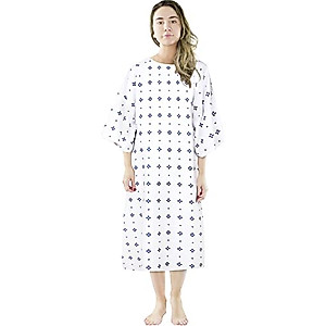 Utopia Care 6 Pack Cotton Blend Unisex Hospital Gown, Fits Sizes up to 2XL Blue