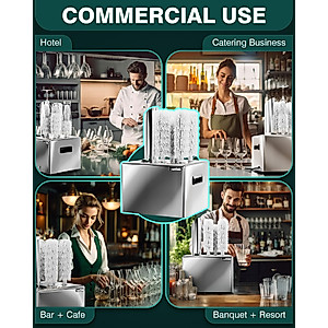 WantJoin Wine Glass Polisher Machine - 5 Brushes 330 Cups/Hour Commercial Electric Automatic Dryer with 304 Stainless Steel, 100% Cotton, 1300W High Power, 136°F Air Drying for Bar Restaurant Kitchen