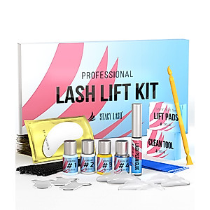 Stacy Lash Lift Kit + 100 Pairs Set Premium Under Eye Gel Pads for Eyelash Extension - Lint Free Patches with Vitamin C and Aloe Vera by Stacy Lash supplies and Beauty tools/Hydrogel Eye Pads