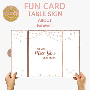 Holkcog Farewell Guest Book Alternative, Farewell Gifts for Coworkers Friends, Rose Gold We Will Miss You Signature Board, Happy Retirement Party Decorations, Going Away，Farewell Card for Women Men
