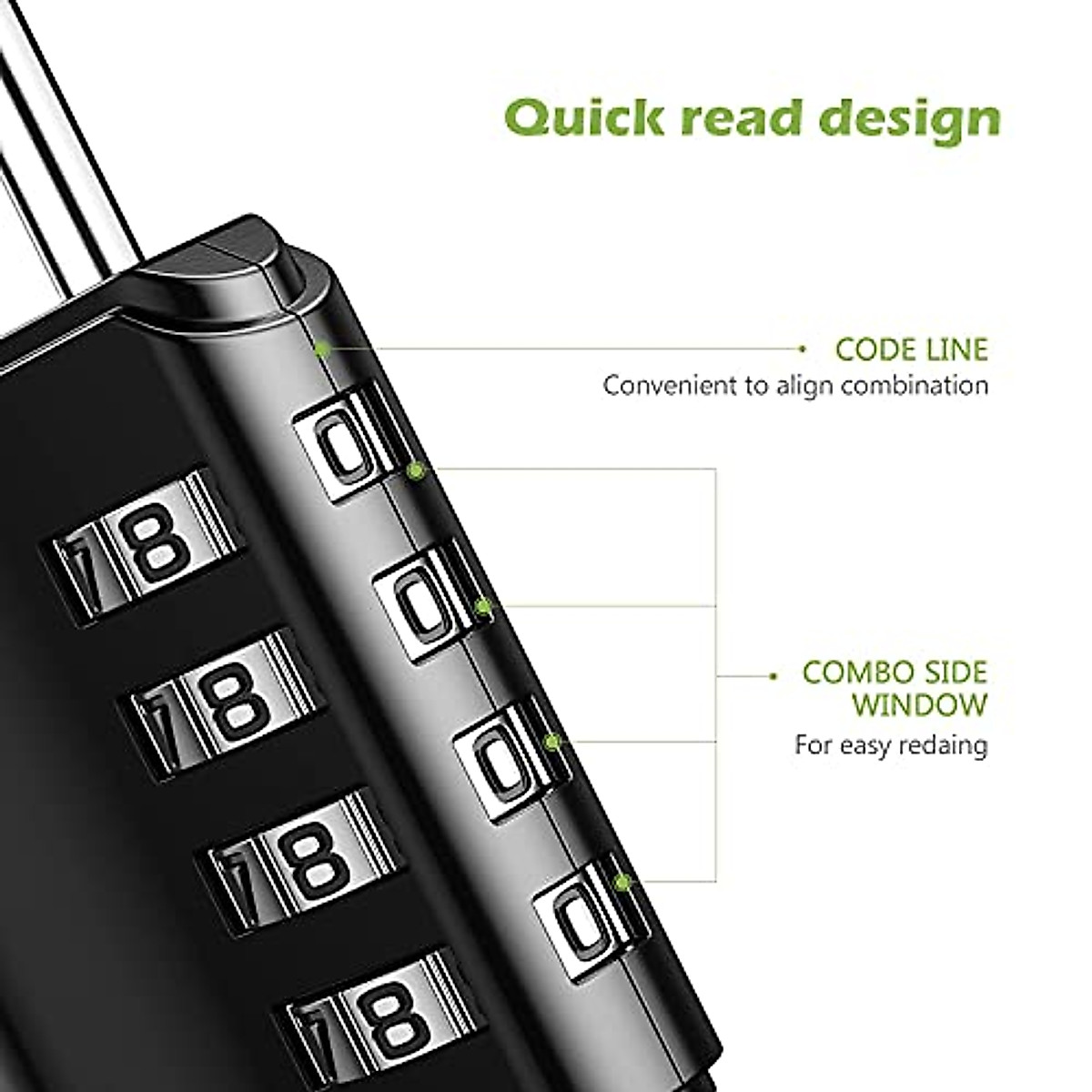 KeeKit Combination Lock, 4 Digit Combination Padlock with Keys, Resettable Waterproof Gate Lock for Locker, Gym, Fence, Case, School & Employee Locker, Toolbox – 2 Pack, Black