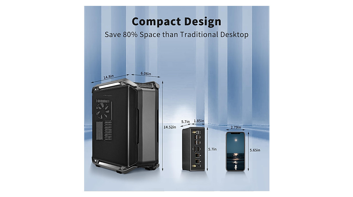 msecore Mini PC with AMD Ryzen 9 5900HX | Compact 4K Business Desktop