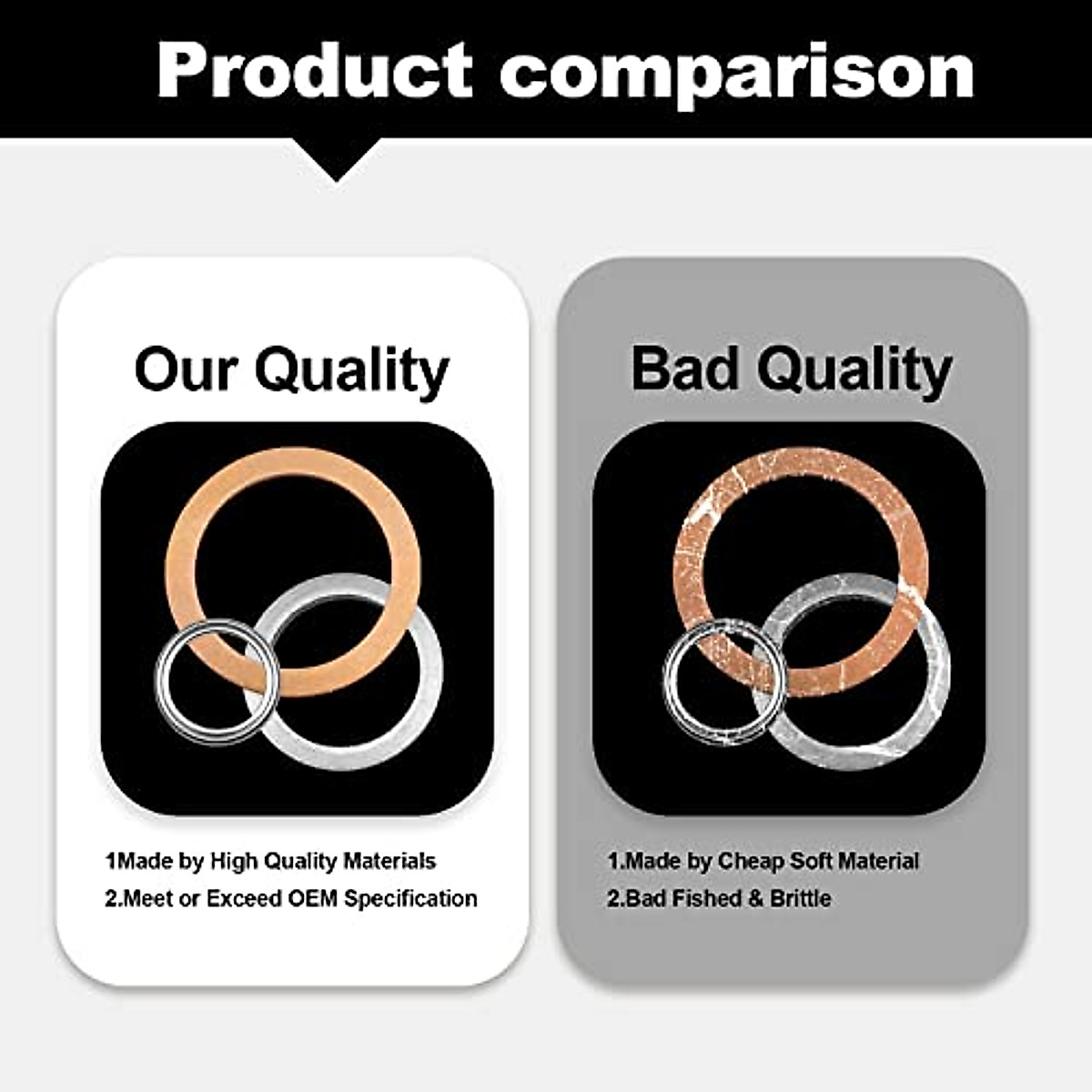 12pcs Differential Transfer Case Crush Washer Gasket Kit Compatible with Toyota Lexus Scion 4Runner Land Cruiser Tundra Tacoma FJ Cruiser Highlander RAV4 Sienna 9043024003, 1215710010, 90430A0003