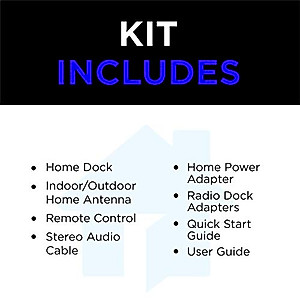 SiriusXM SXDH3 Satellite Radio Home Dock Kit with Antenna and Charging Cable (Black)