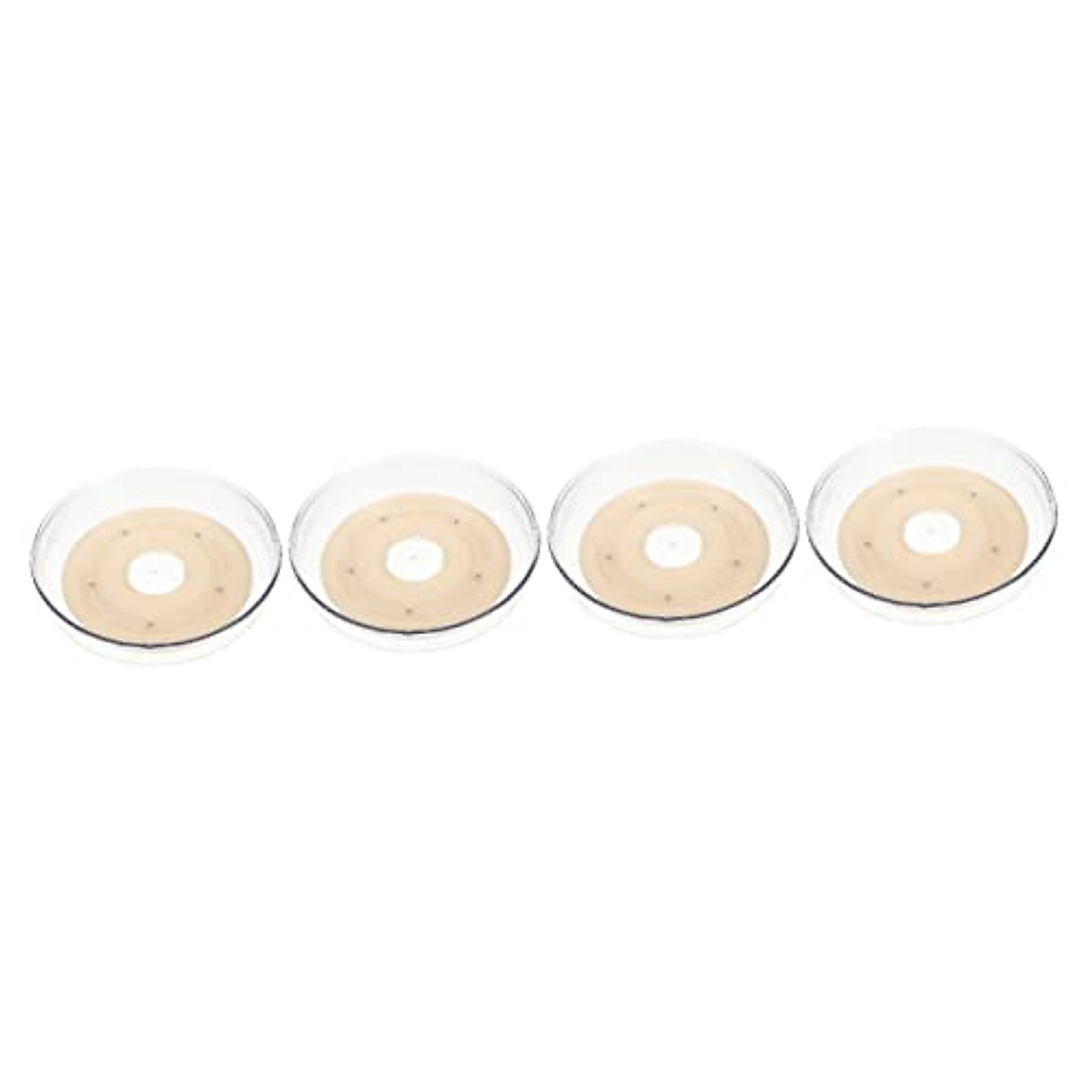 Zerodeko 4pcs rotatable Tray Clear Bathroom Organizer Kitchen Sundries Holder Turntable Round Makeup Storage Tray Dresser Tray Plastic Round Makeup Tray Storage Rack to Rotate Care The pet