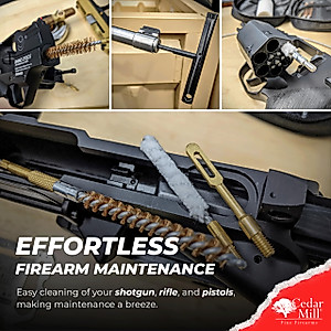 All-in-One Tactical Gun Cleaning Kit - Shotgun Cleaner Supplies Kits - 9mm Handgun, 357 Magnums, 38 Special, 40 to 45 Caliber Pistol, 22LR, 223, 257, 5.56mm Rifle with Molle Pouch