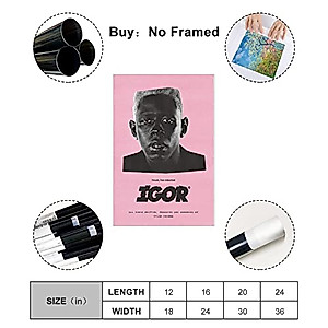 Tyler The Creator Igor Album Cover Poster Canvas Poster Bedroom Decor Sports Landscape Office Room Decor Gift Unframe-style 12x18inch(30x45cm)