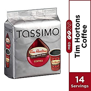 Tassimo Tim Hortons Cafe & Bake Shop Medium Roast Coffee T-Discs for Tassimo Single Cup Home Brewing Systems (14 ct Pack)