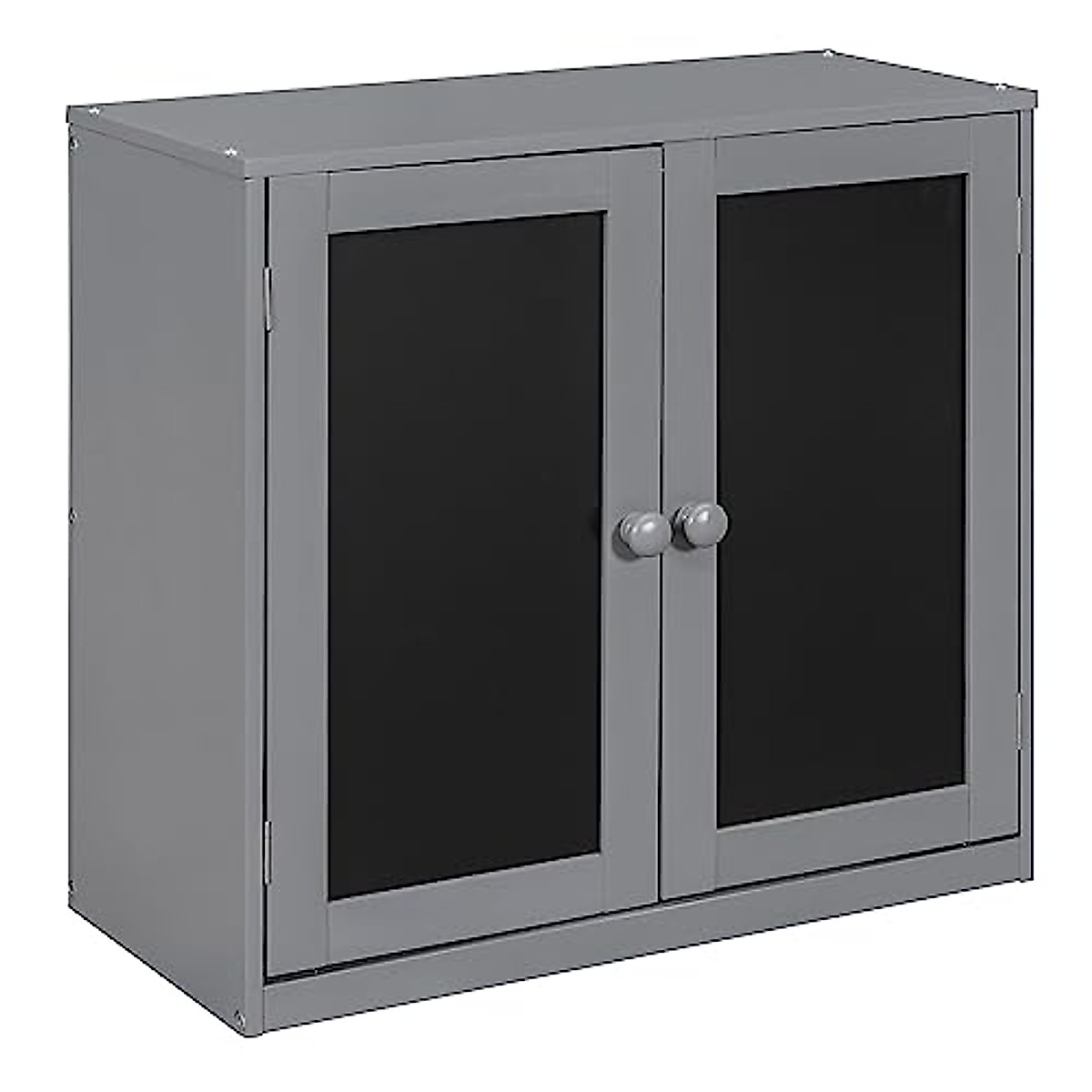 RORIGAT Twin Size House Bed Low Loft Beds for Kids, Wood Playhouse Lofts Bed with Storage Drawers and Cabinet, Fun Montessori Loft Bed with Blackboard, Fence Guardrails for Girls Boys Teens, Gray