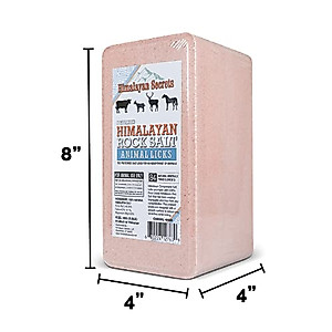 Himalayan Secrets 8.8LB (4KG) Compressed Pink Himalayan Salt Animal Lick Brick for Livestock and Wildlife - 100% Pure & Natural Feed Salt - 84 Natural Minerals and Trace Elements