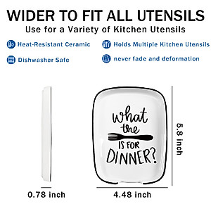 Ceramic Fork Spoon Rest What The Fork Is for Dinner, Functional Kitchenware Spoon Rest for Dinner Party, Dining Table, Kitchen Countertop or Stove Top