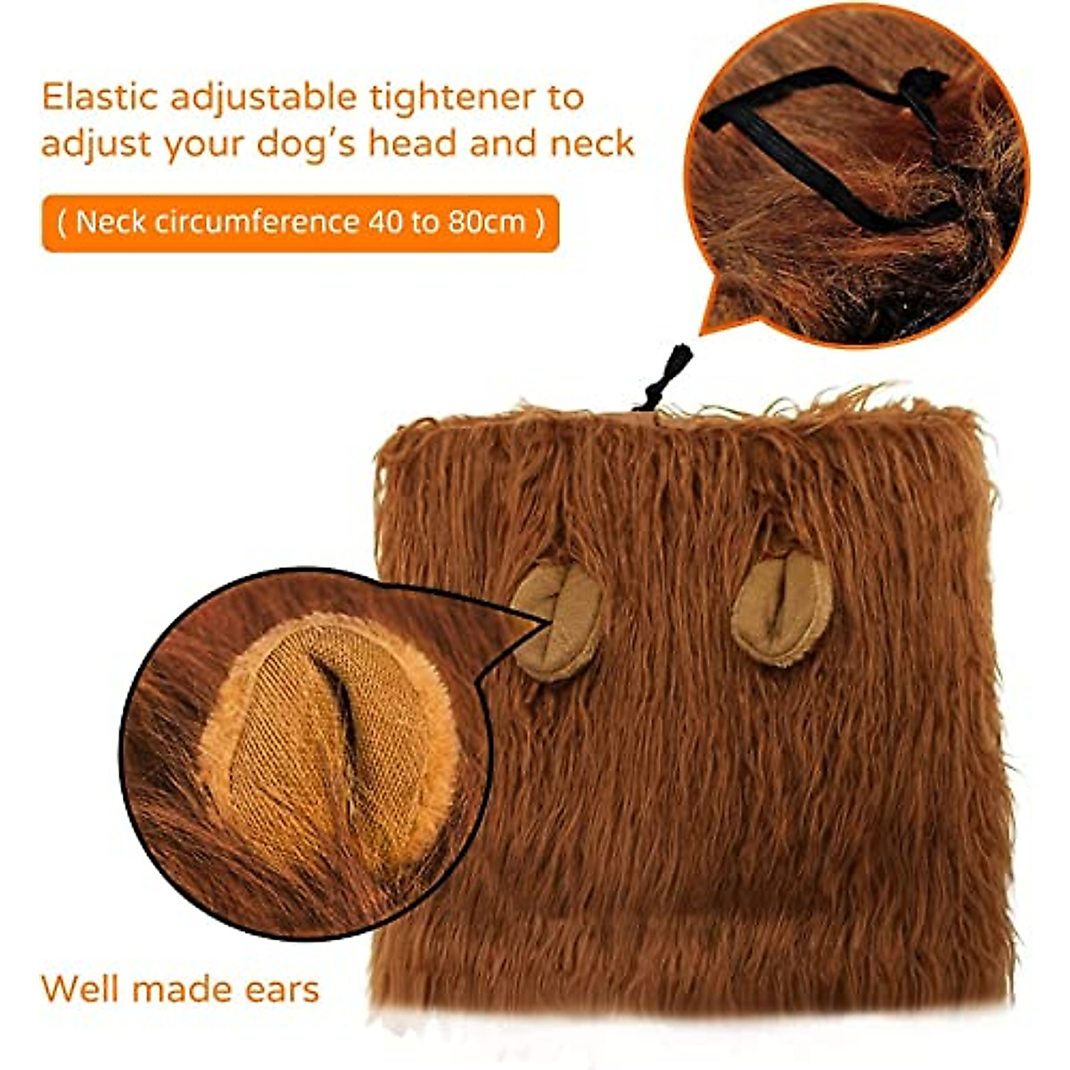 Dog Halloween Costumes Lion Mane for Dog Halloween Party Realistic and Funny Lion Wig Clothes for Large Medium Sized Dogs for Cosplay