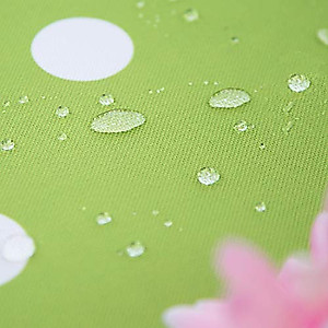 Eternal Beauty Outdoor Tablecloth Round 60" Spillproof Outdoor Tablecloth with Umbrella Hole Zipper for ST Patric Day Spring Summer Patio Table (Green Polka Dot)