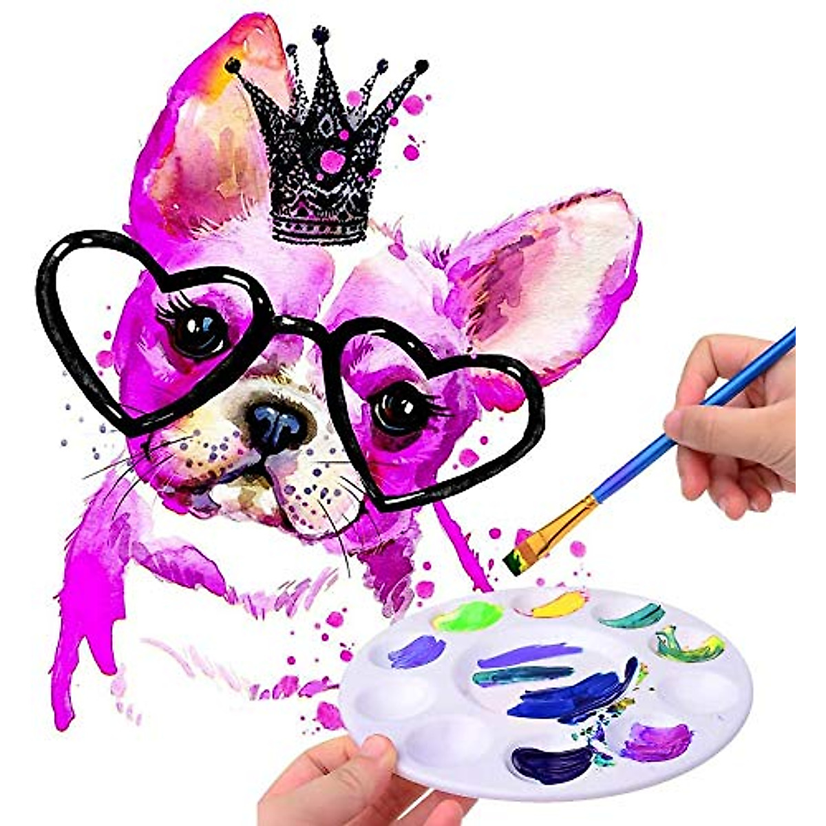 Hulameda Paint Tray Palettes, Plastic Paint Pallets for Kids or Students to Paints on School Project or Art Class-12pcs