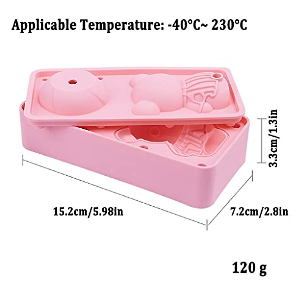 Bear and Rose Ice Cube Tray, 3D Ice Cubes Mold, Super Easy Release Stackable, Flexible Silicone Ice Cube Molds for Drink, Cocktails, Whiskey (Color : Green, Size : 4PCS)