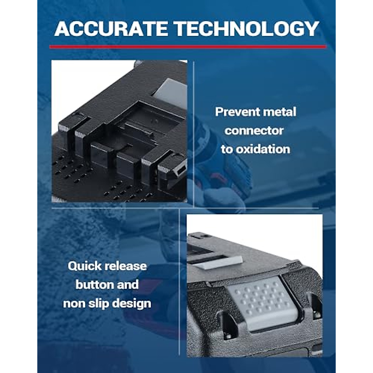 2Pack BAT609 6000mAh 18V Battery and Charger Kit Replacement for Bosch 18 Volt Battery Li-ion Compatible with Bosch 18v Battery & Charger Combo Starter Kit BAT609G BAT610G BAT611 BAT612 BAT618 BAT618G