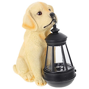 Solar Lights Outdoor Outside Solar Lights Solar Dog Lantern Simulation Resin Cartoon Animal Figurine with LED Light Outdoor Lighting Decor for Patio House Ornaments Home Decor