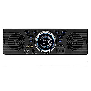 Boomboost AV252 12V 1 DIN SD Card FM Car Radio Stereo MP3 Radio Built-in Speakers with Bluetooth Host Speakers BT Hands Free Calling USB Charging