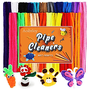 Aoibrloy 200 Pieces Pipe Cleaners Craft Supplies, Multi-Color Chenille Stems Craft Pipe Cleaners Bulk for DIY Art and Craft Projects, 12inch x 6mm
