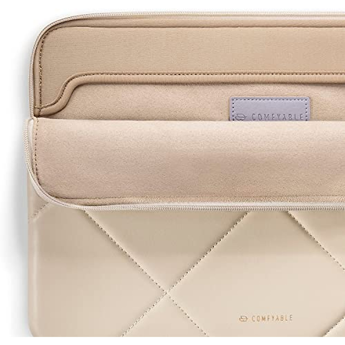 Comfyable Cute Tablet Sleeve for Women, Compatible for iPad Pro 12.9 inch M2 M1 2022 2021 2020 & Smart/Magic Keyboard with Pencil Holder - Quilted PU Leather Bag Waterproof Slim Carrying Cover Case