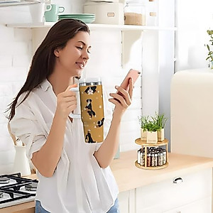 RPLIFE Cute Dogs Coffee Tumbler, Stainless Water Bottle, Insulated Coffee Cups with Lids, Coffee Tumbler for Women