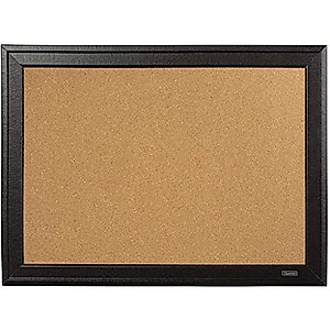 Quartet Cork Bulletin Board, 11” x 17” Framed Corkboard, Black Frame, Small Decorative Hanging Pin Board, Perfect for Office & Home Decor, Home School Message Board or Vision Board, Brown (79279)