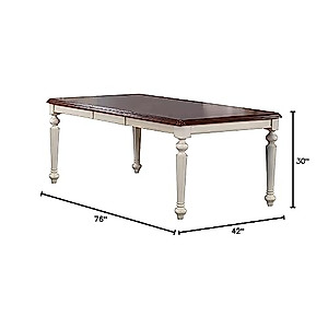 Sunset Trading Andrews Dining Table, 2 Sizes, Antique White & Distressed Chestnut