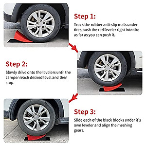 RVZONE Camper Leveler 2 Packs RV Leveling Blocks Precise Camper Leveler System Camping Travel Easy Storage Jack stabilizer Block Kit RV Accessories for Camper or Trailer Up to 35,000 LBs