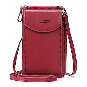 WTSHOPME Crossbody Phone Bags for Women Small PU Leather Cellphone Purse Wallet