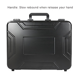 urecimy Large metal briefcase 18.1X13.8X6.1 Inch Aluminum Case Combination Lock Black Suitcase for Valuables UAV/Gun Cases Display Box Super Big Size with Sponge