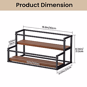 THYGIFTREE Liquor Bottle Display Shelf 2 Tier Liquor Rack Holder Bar Shelf Stand for Liquor Organizer Countertop Liquor Risers Storage Shelves Wine Rack for Whiskey