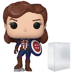 POP Marvel: What If? - Captain Carter Funko Pop! Vinyl Figure (Bundled with Compatible Pop Box Protector Case), Multicolored, 3.75 inches