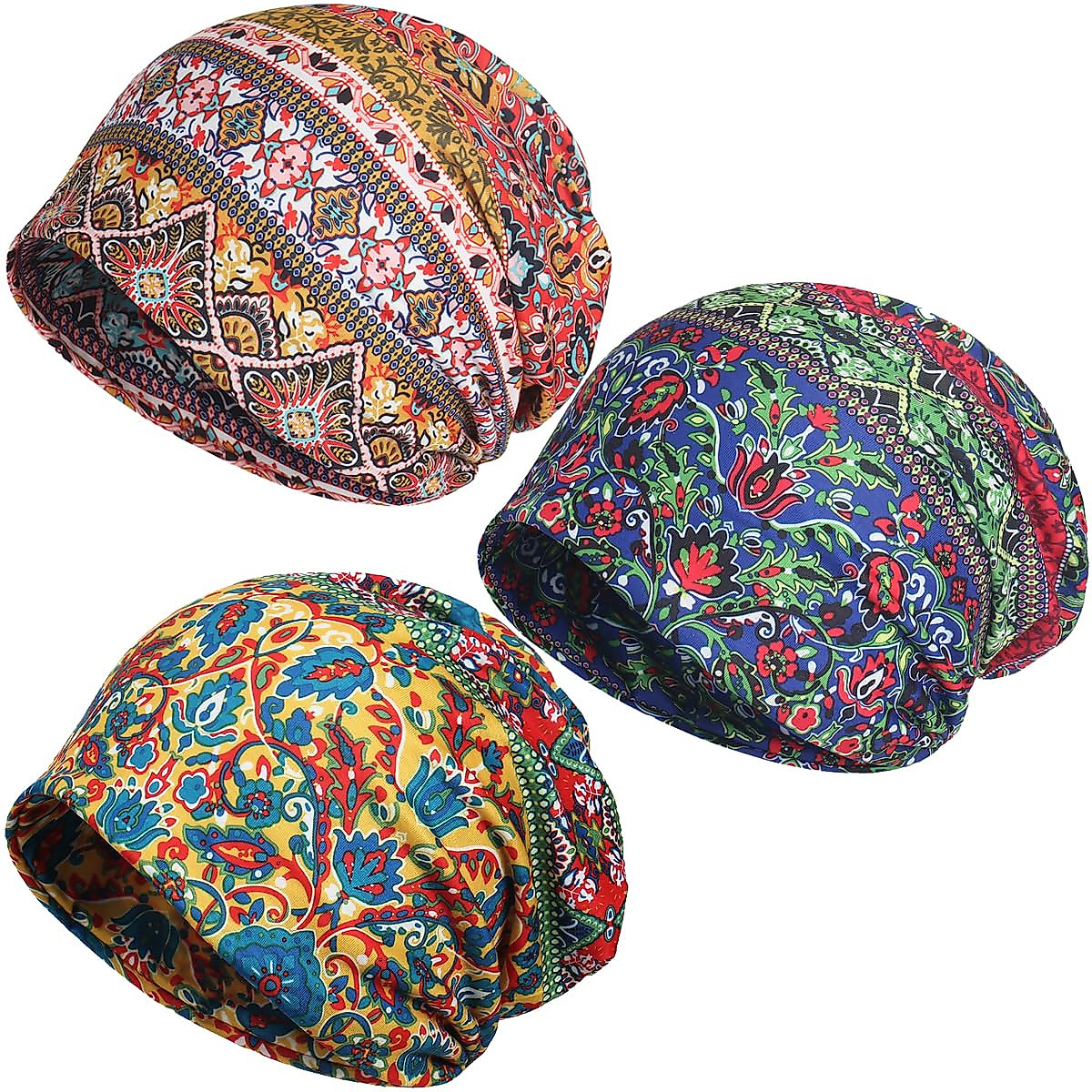 Kayier Women's Baggy Casual Chemo Beanie Hats Headwear Caps (3 Pack)