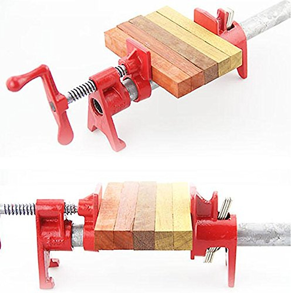 Acogedor Pipe Clamping Set, 3/4 Wood Gluing Pipe Clamp Set, Duty Woodworking Cast Iron Tool