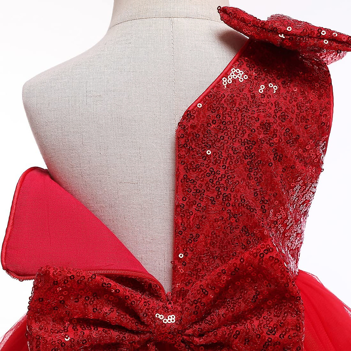 RUYUYIRU Baby Girls Sequin One Shoulder Dress Toddler Tutu Flower Princess Girl Pearl Wedding Birthday Party Dresses for Toddler Baby Girls Holiday Dress Gown