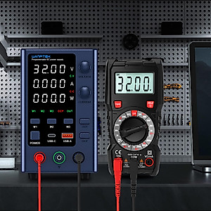 DC Power Supply Variable, Bench Power Supply with Encoder Adjustment Knob, Variable Power Supply with Memory Storage, Adjustable Power Supply with USB-A & Type-C Quick-Charge (0-32V 0-10A)