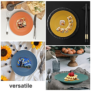 Wrova Wheat Straw Dinner Plates 10 Inch Unbreakable Set of 8 - Dishwasher & Microwave Safe Plastic Plates Reusable - Lightweight Plates for kitchen,camping,salad,appetizer - Colorful