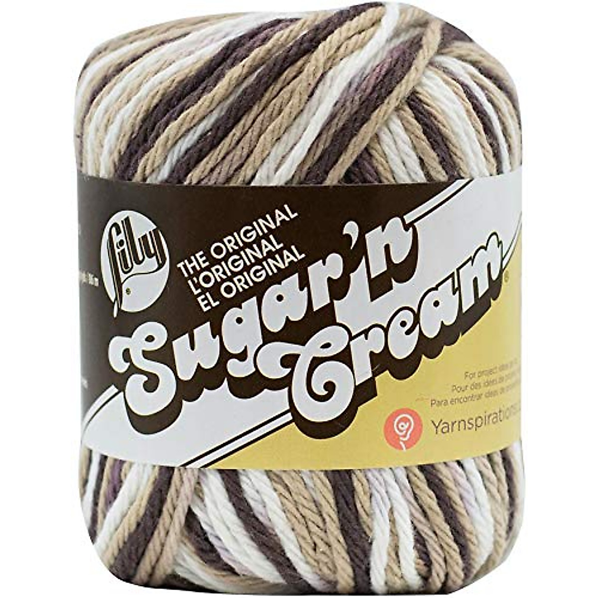 Lily Sugar 'N Cream The Original Ombre Yarn, 2oz, Gauge 4 Medium, 100% Cotton, Brown - Machine Wash & Dry (10200202014)